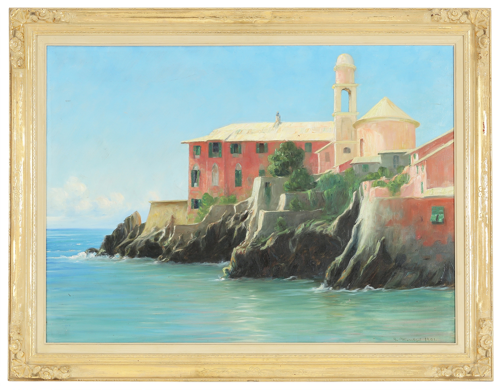 Niels Gustav Wentzel | Sydlandsk kystlandskap (1901) | MutualArt