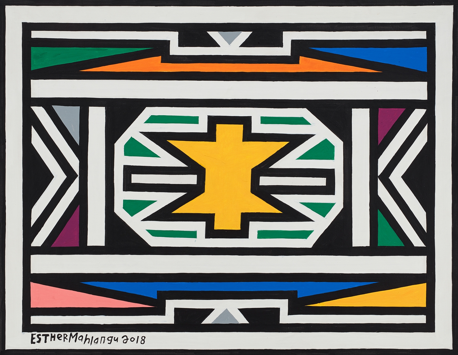 Esther Mahlangu | Ndebele patterns (2018) | MutualArt