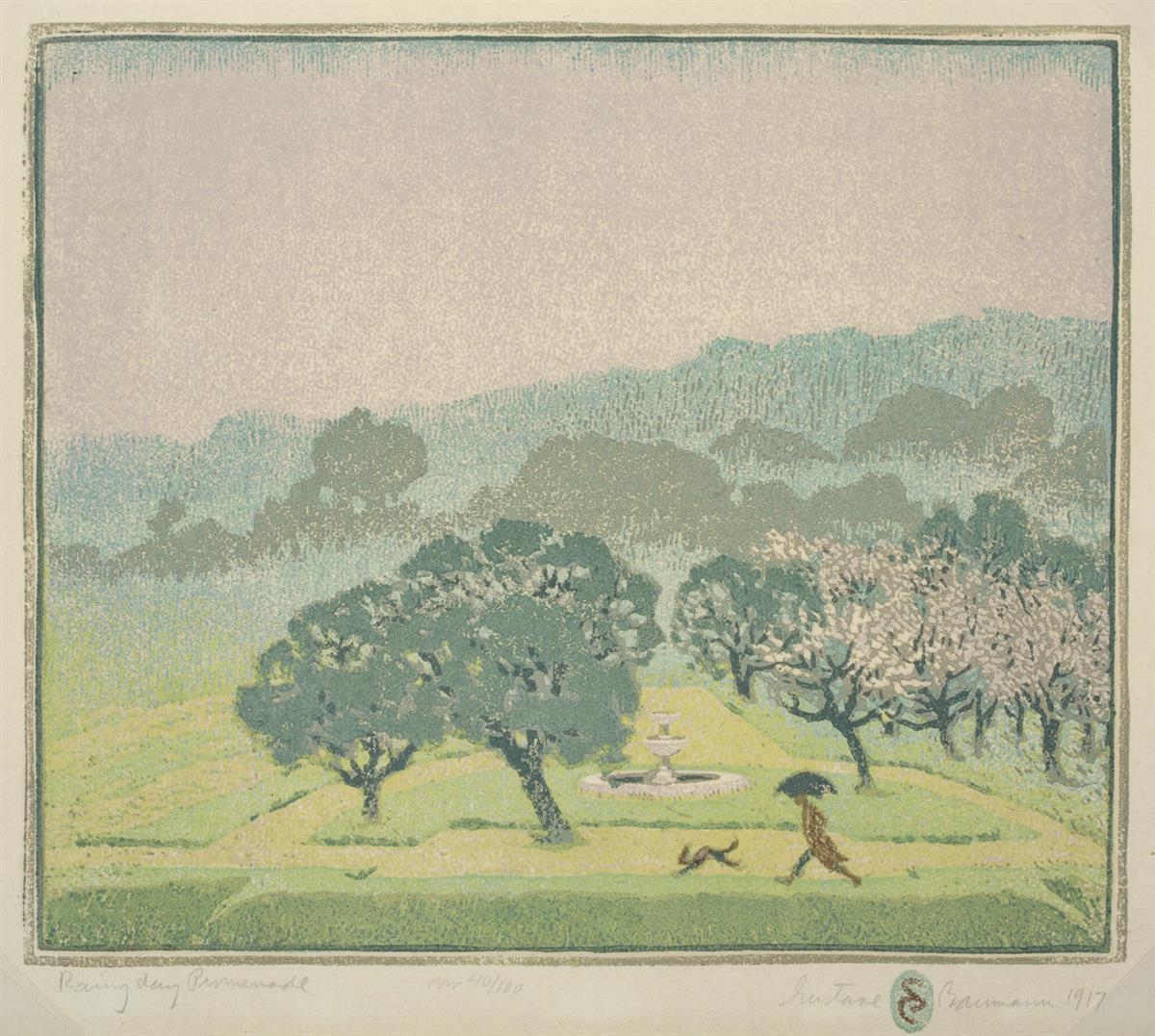 Gustave Baumann | Rainy Day Promenade (1917) | MutualArt
