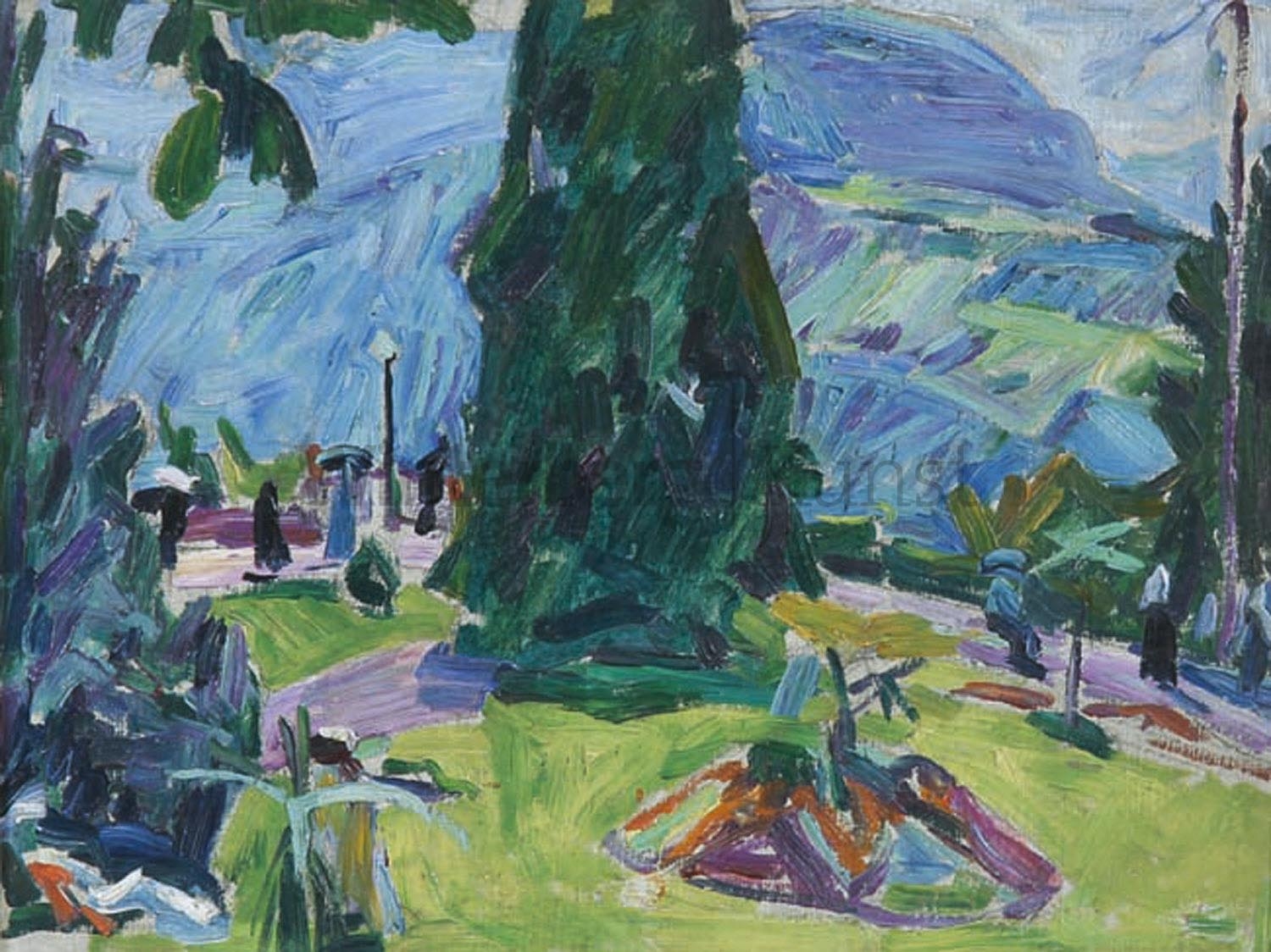 Hans Purrmann | Landschaft mit Konifere (1905) | MutualArt