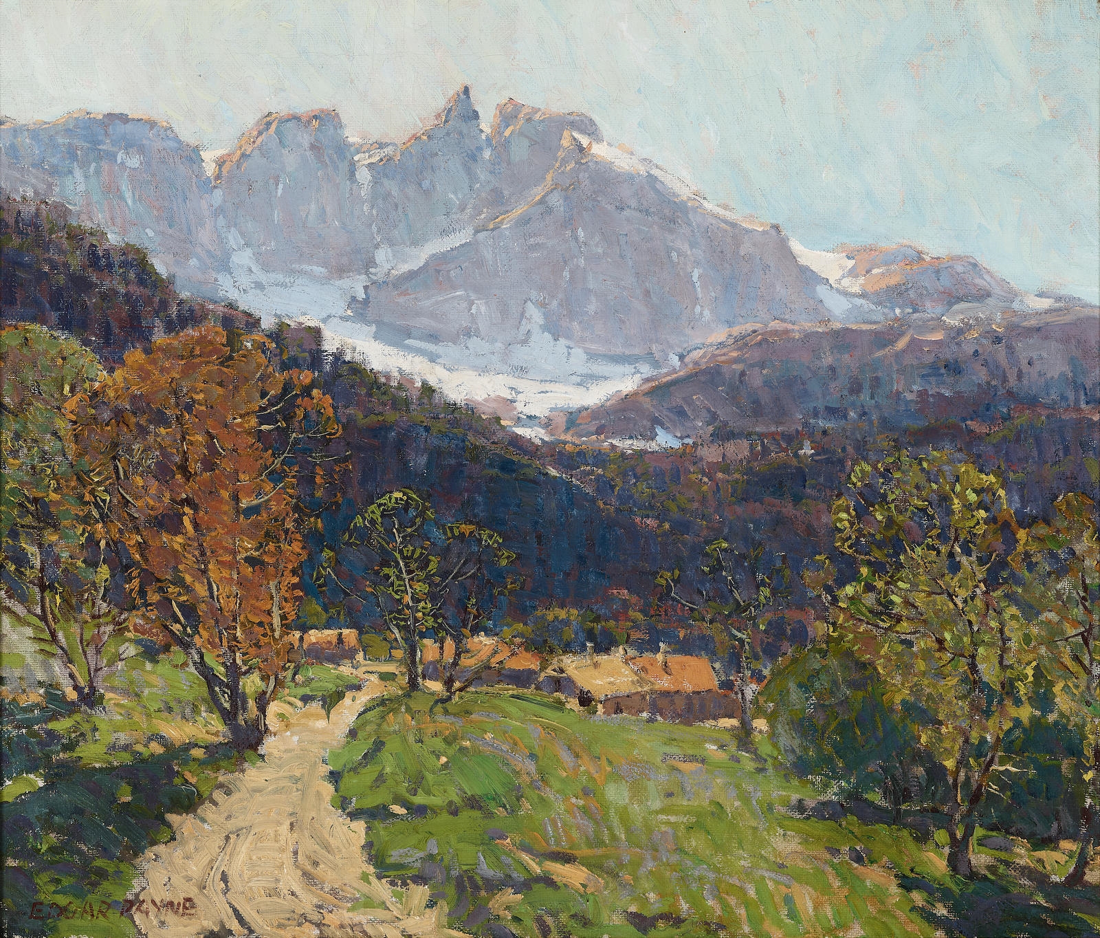 Edgar Alwin Payne | A road to Alpine homes | MutualArt