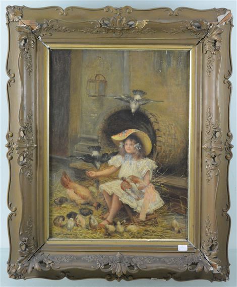 Maud Goodman | Fillette aux poules (1906) | MutualArt