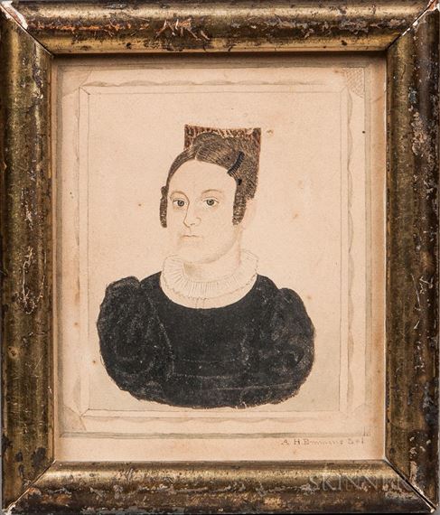 Alexander Hamilton Emmons | Portrait of a Lady in a Black Gown | MutualArt