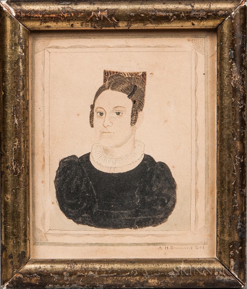Alexander Hamilton Emmons | Portrait of a Lady in a Black Gown | MutualArt
