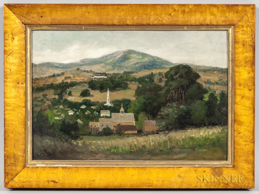 George William Whitaker | Hillside Landscape with Church Spire | MutualArt