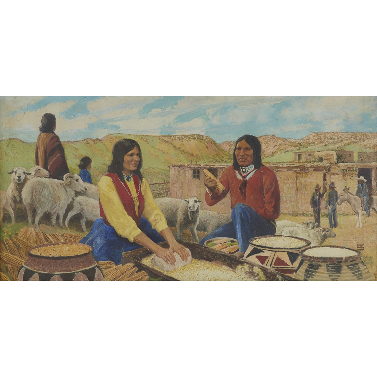 Robert Wesley Amick | Indian Woman Making Tortillas | MutualArt