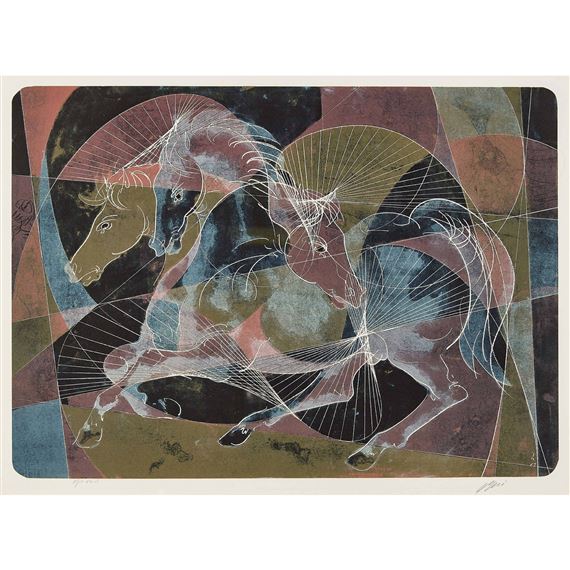 Hans Erni | Drei Pferde (1984) | MutualArt