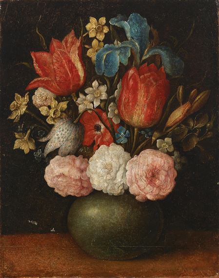 Ambrosius Bosschaert the Elder | A still life of flowers in a vase ...