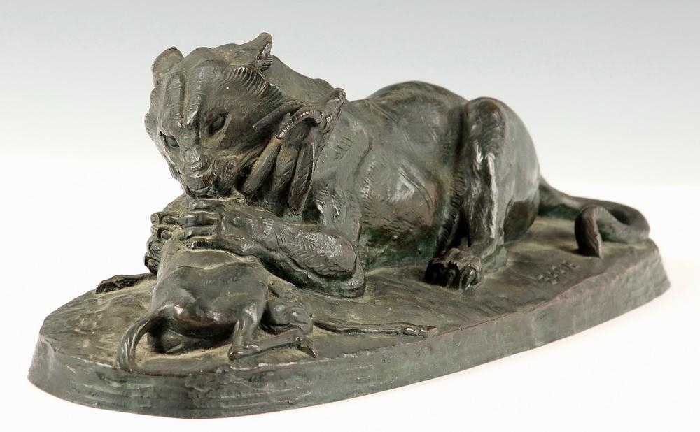 Antoine-Louis Barye | Tiger Devouring a Gazelle | MutualArt