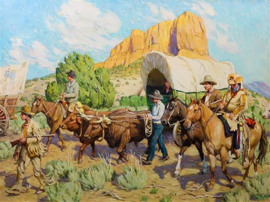 Tim Solliday | Western Wagon Train | MutualArt