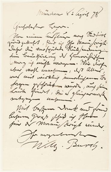 Wilhem Busch | Letter and Portrait Photo of Busch | MutualArt