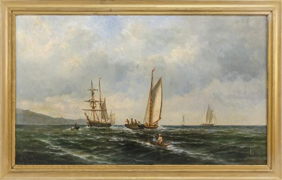 Frederick Rondel | A busy shipping channel | MutualArt