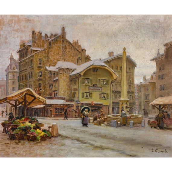 Louis Gianoli | La place Saint-Gervais à Genève. | MutualArt