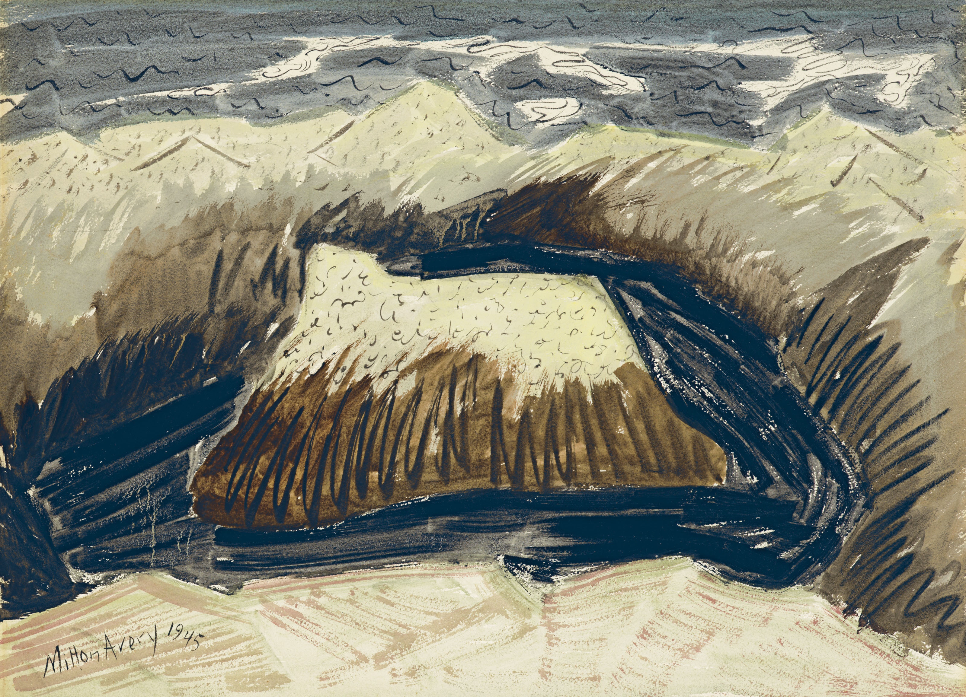 Milton Avery | Pool in Rocks (1945) | MutualArt