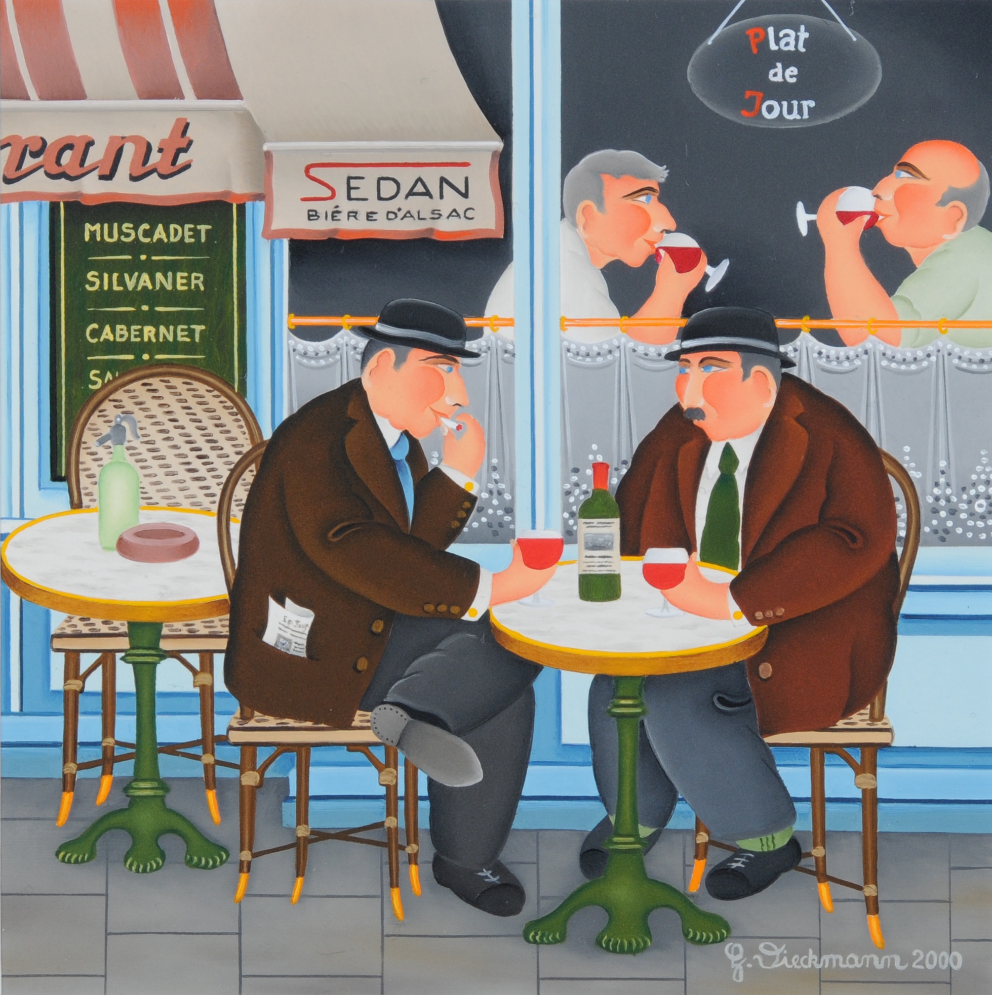 Henry Dieckmann | 2 works: Bistro, 2000; Aujourd' hui homard americaine ...