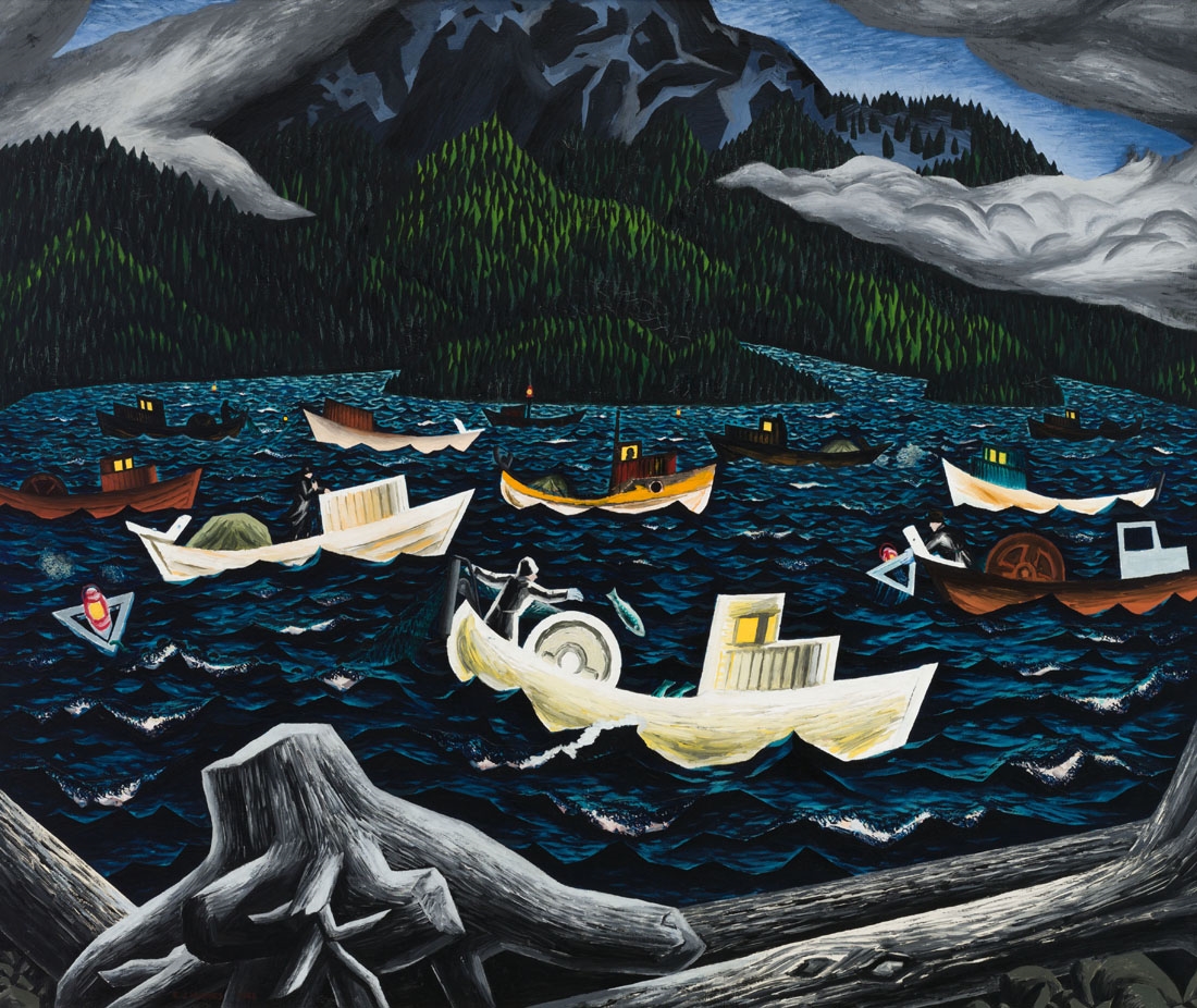 Edward John Hughes | Coastal Boats Near Sidney, BC (1948) | MutualArt