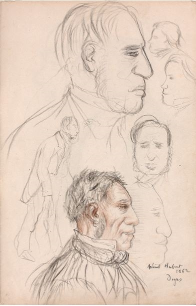 Edgar Degas | Collection of 10 portrait-charges drawn sheets of the ...