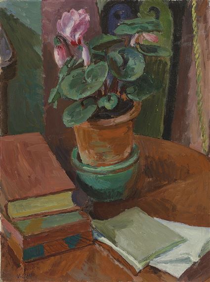 Vanessa Bell | Still Life with Cyclamen (Circa 1945) | MutualArt