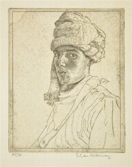 Edgar Holloway | The Turban, Self-Portrait No. 9 (1937) | MutualArt