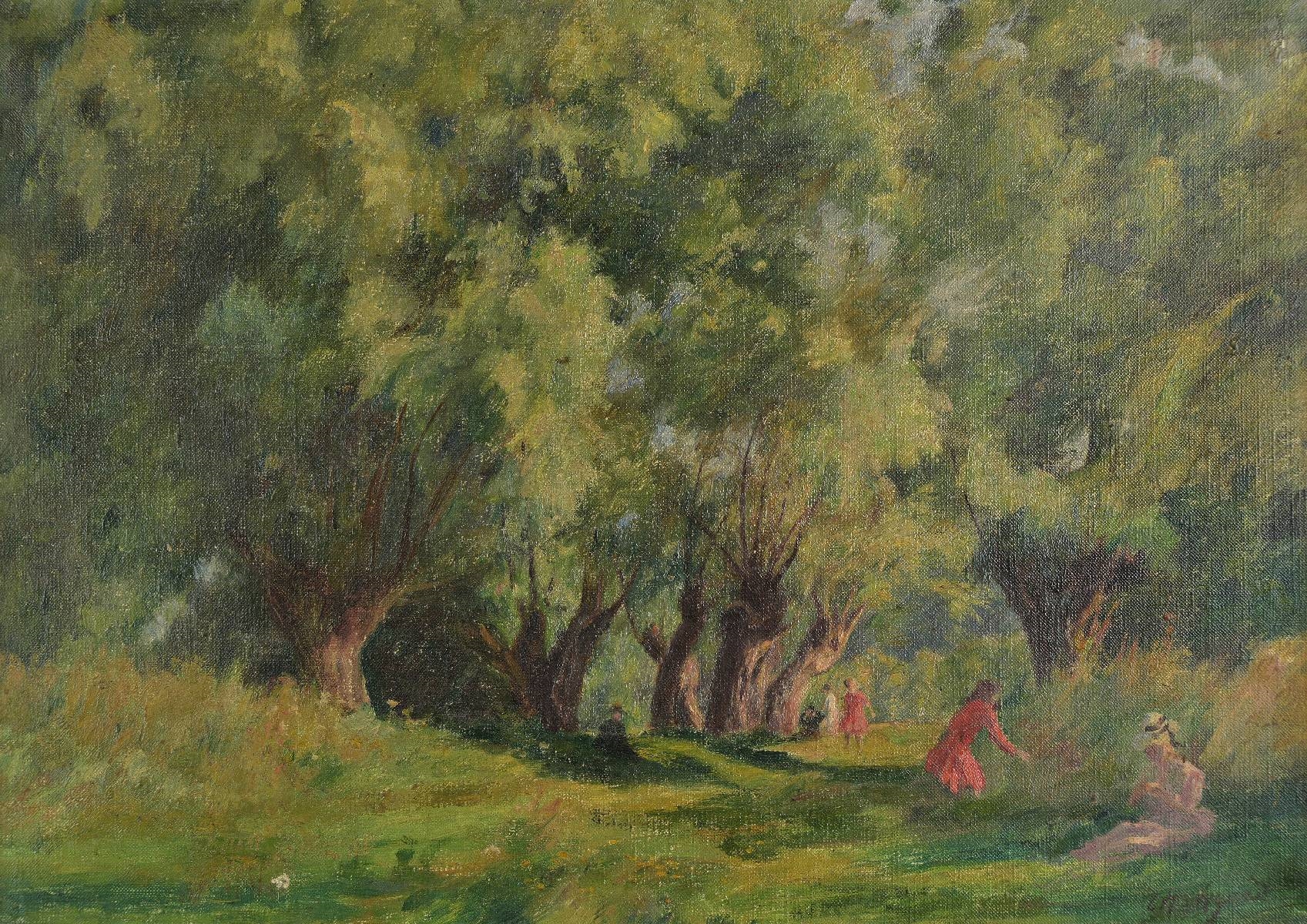 Charles-Jean Agard | Enfants jouant sous les saules | MutualArt