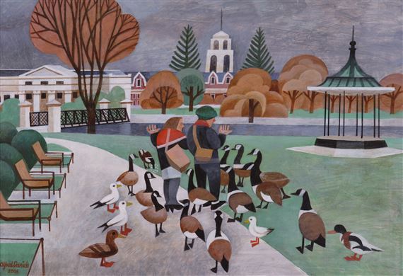 Alfred Daniels | Feeding the birds in Hyde Park (2005) | MutualArt