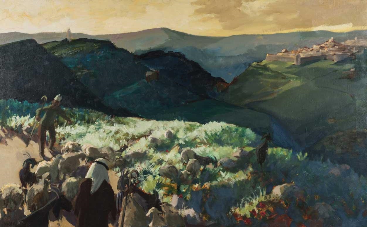 Marjorie Braidwood Wallace | SHEPHERDS WATCHING THEIR FLOCK ON MOUNT ...