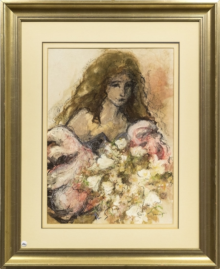 Esté Mostert | Girl with Flowers | MutualArt