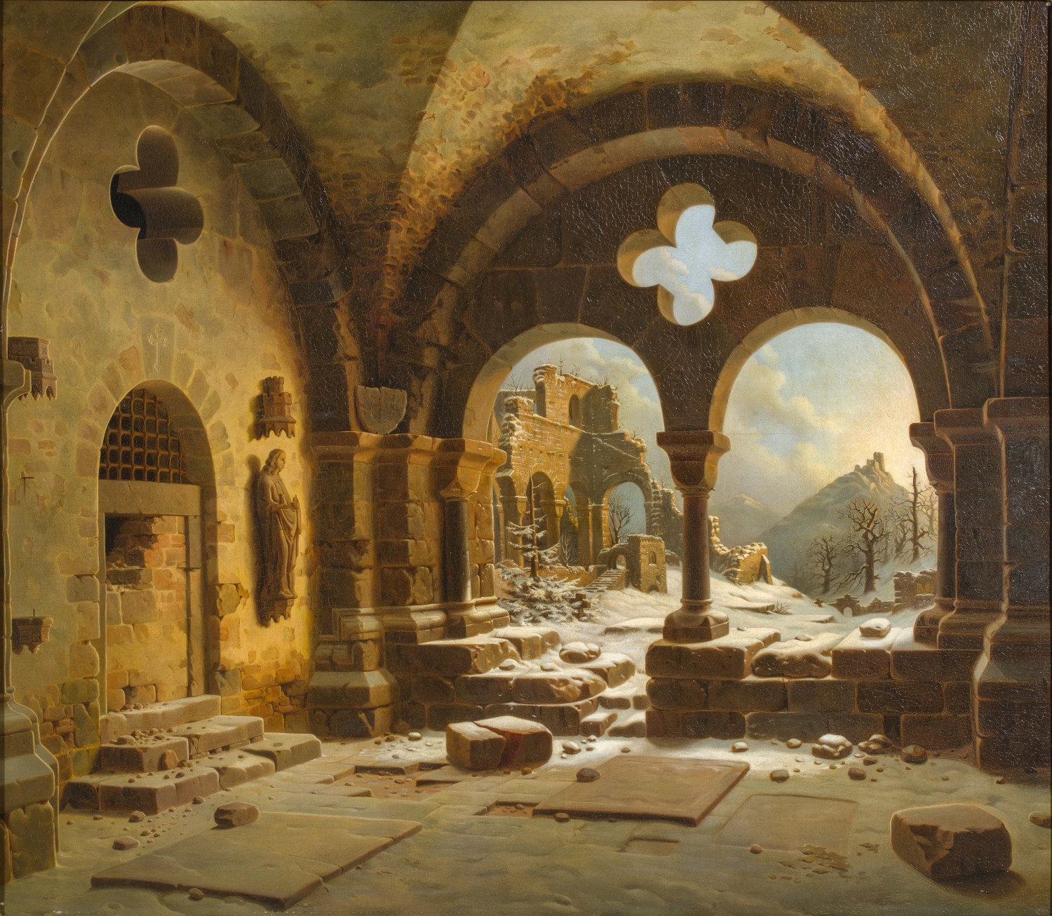 Carl Georg Adolph Hasenpflug | Klosterruine im Winter | MutualArt