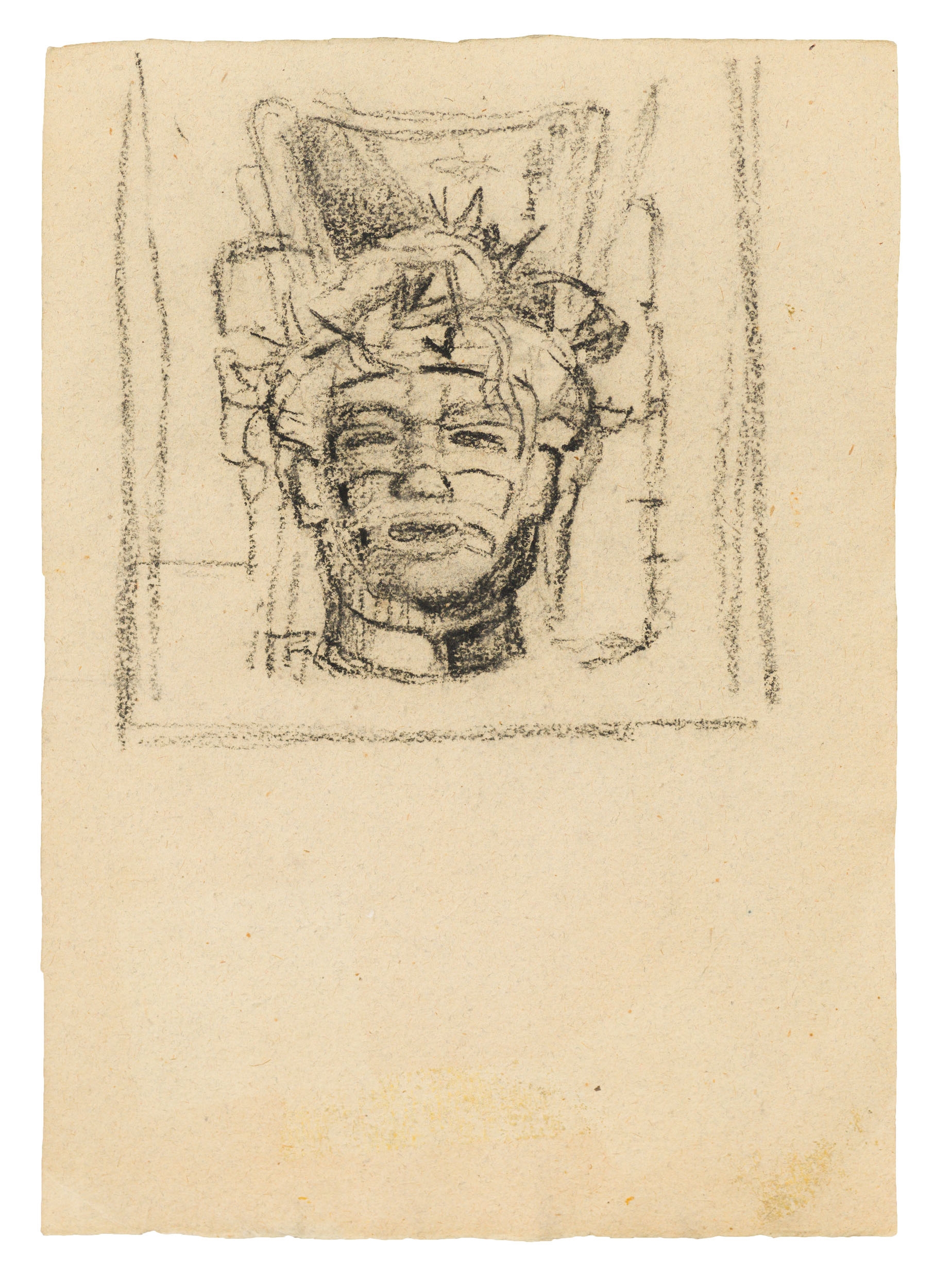 Alexis Preller | Christ Head (Preparatory Drawing) | MutualArt