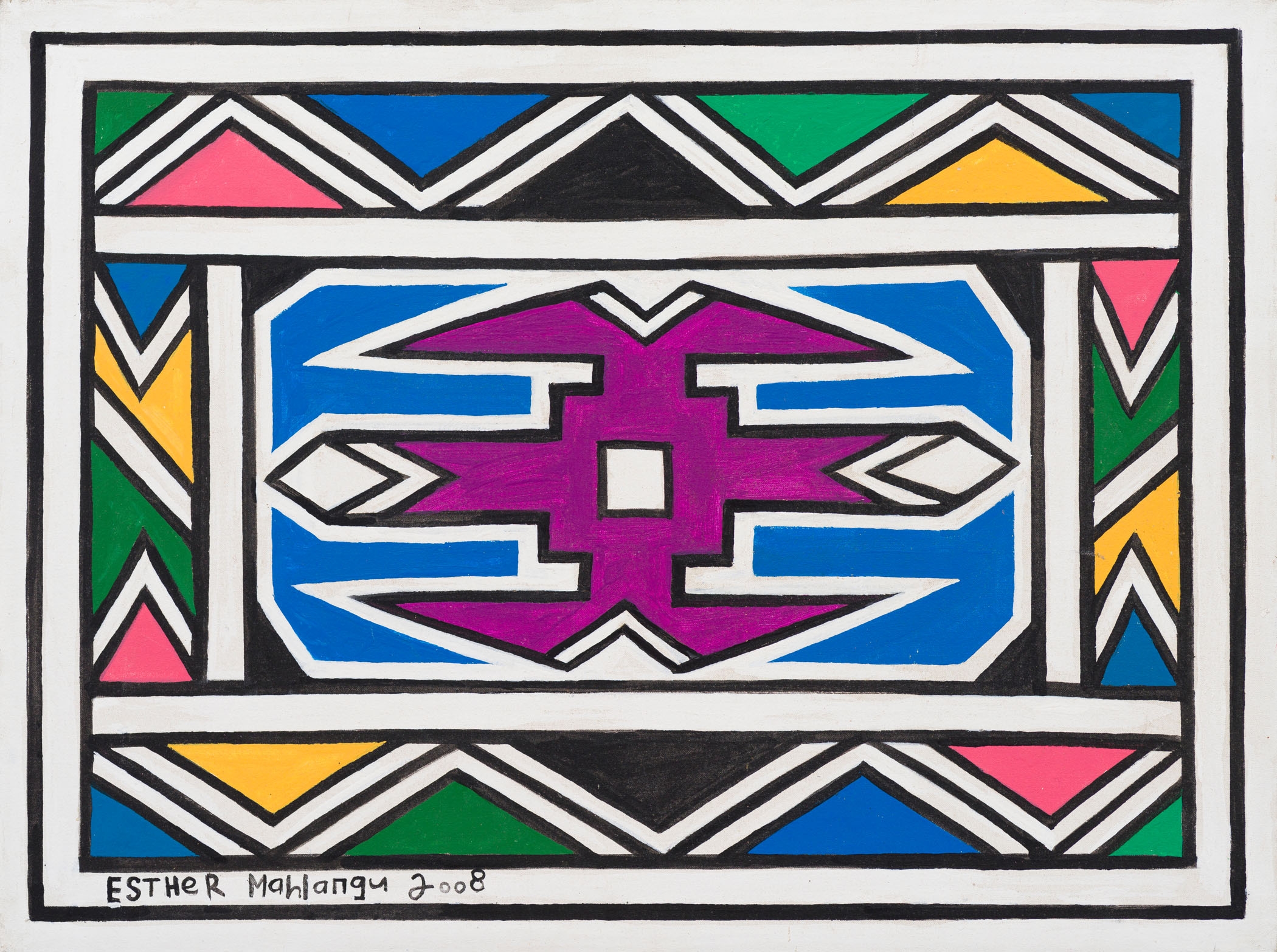 Esther Mahlangu | Ndebele Patterns (2008) | MutualArt