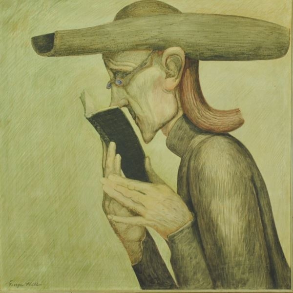 George Snow Hill | Portrait of a preacher reading | MutualArt