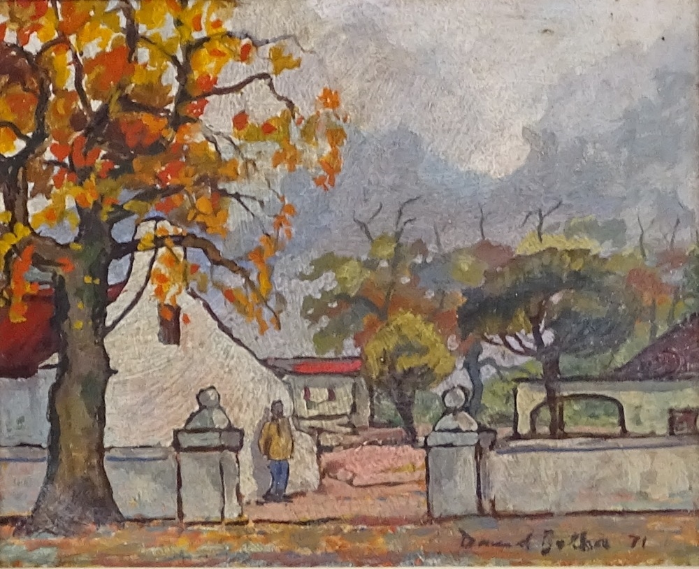David Johannes Botha | White houses and figure | MutualArt