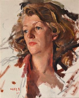 Ivor Hele | Portrait of June (1961) | MutualArt
