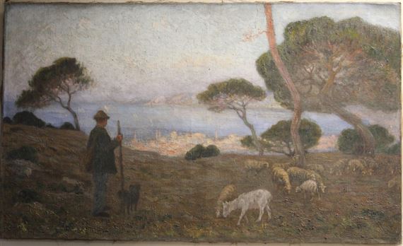 Arthur Frank Mathews | Landscape with shepherd | MutualArt