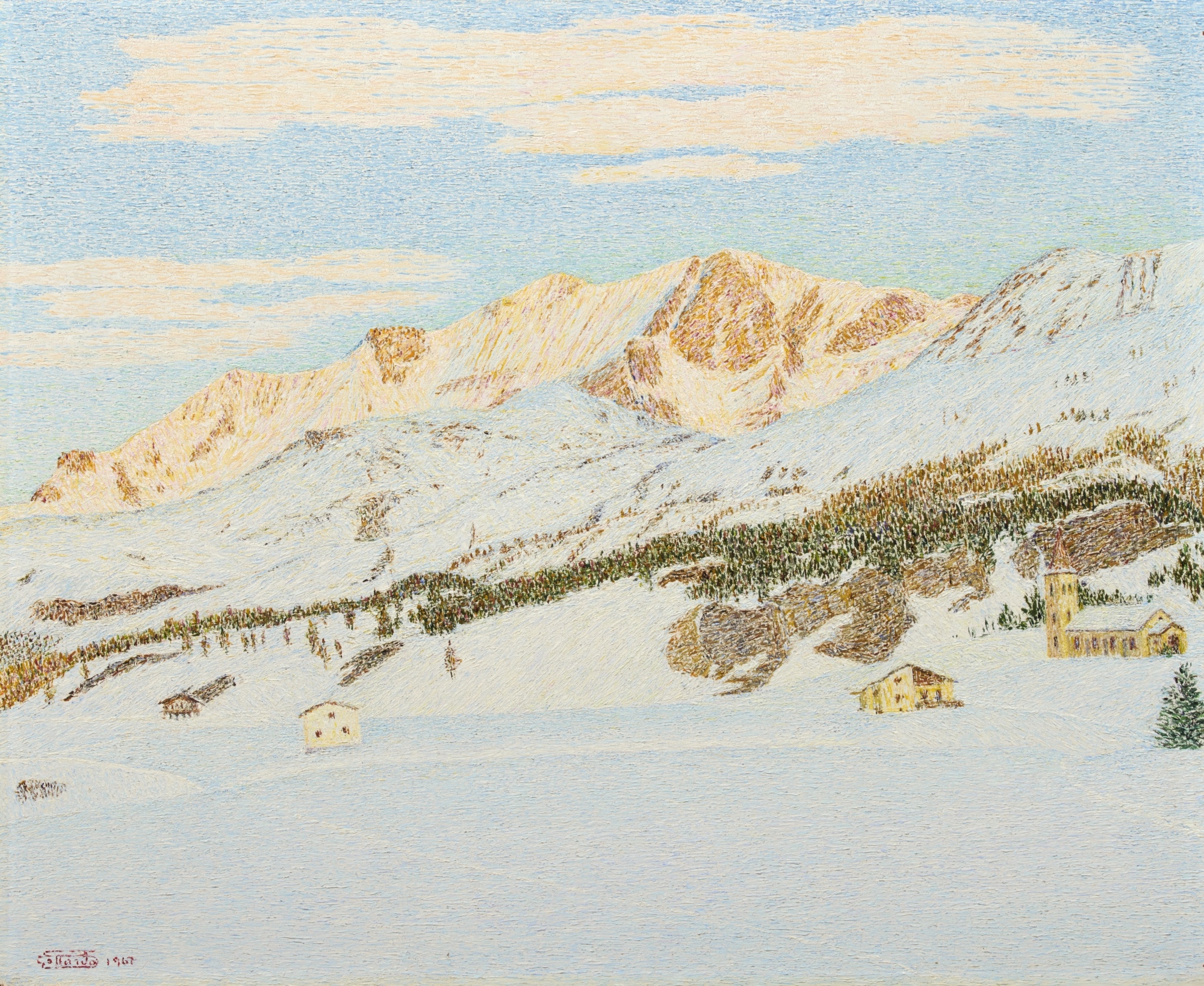 Gottardo Segantini | ENGADINER WINTERLANDSCHAFT (1967) | MutualArt