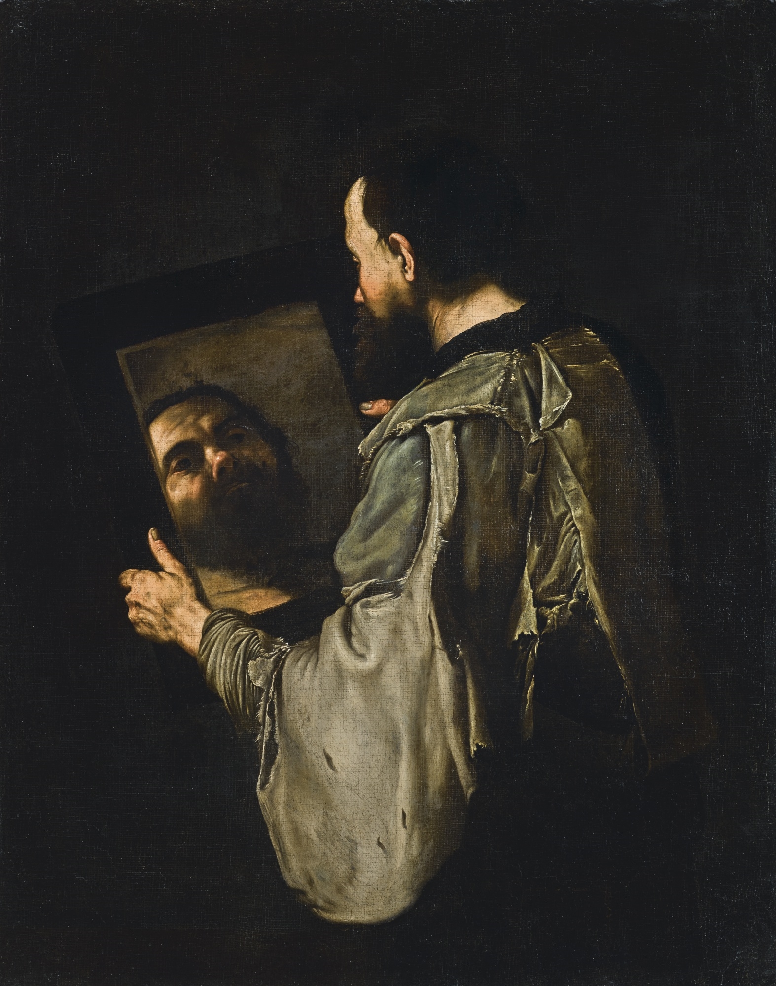 Jusepe de Ribera | A PHILOSOPHER LOOKING INTO A MIRROR | MutualArt