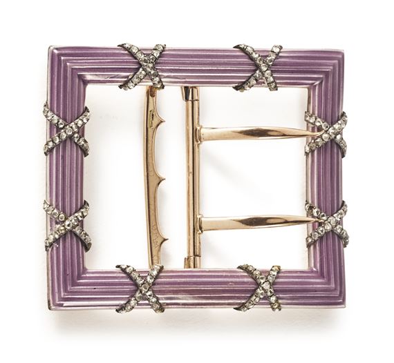 House of Fabergé | FABERGÉ GOLD, ENAMEL, AND DIAMOND-SET BUCKLE ...