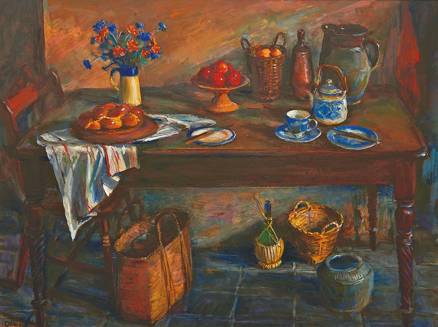 Margaret Olley | Still Life with Table and Chair (1975) | MutualArt