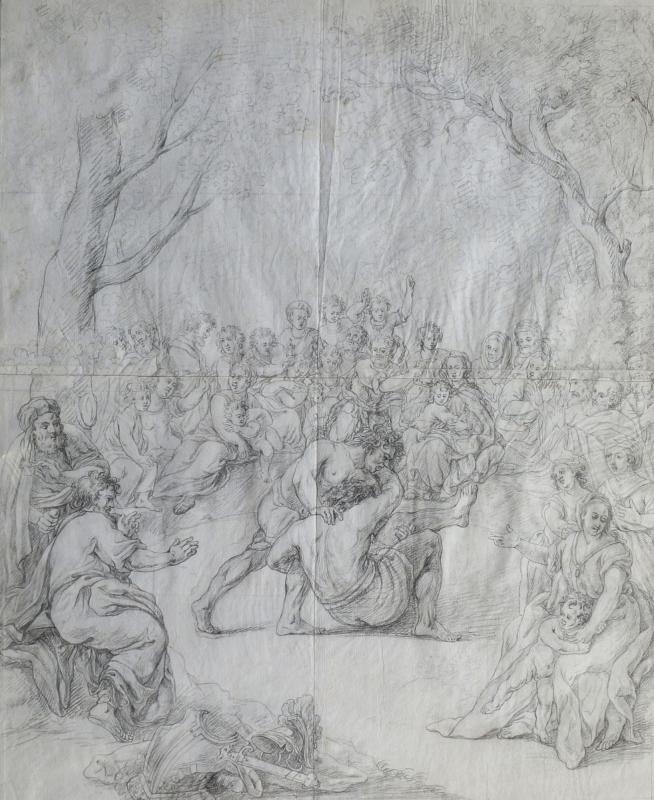 Pierre Dulin | The combat between Odysseus and Ajax for the armour of Achilles | MutualArt