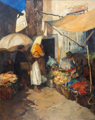 Herman Moerkerk | At the Flower Market (1936) | MutualArt