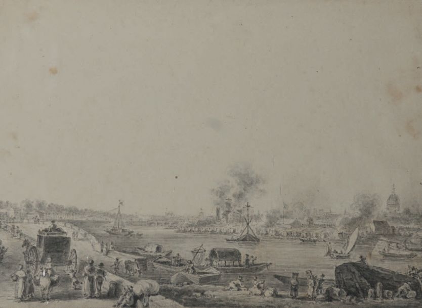 Nicolas-Marie Ozanne | Vue de la Seine et des quais vis-à-vis de l ...