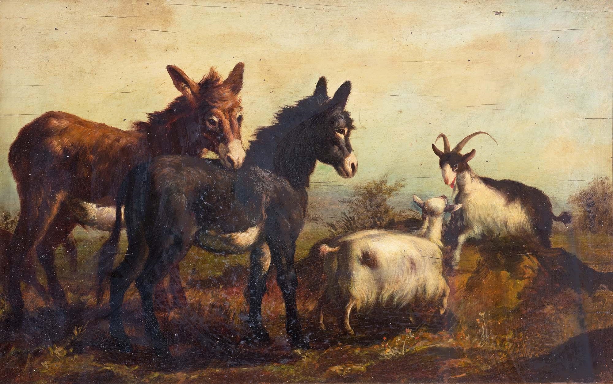 Filippo Palizzi | Asini e capre al pascolo | MutualArt
