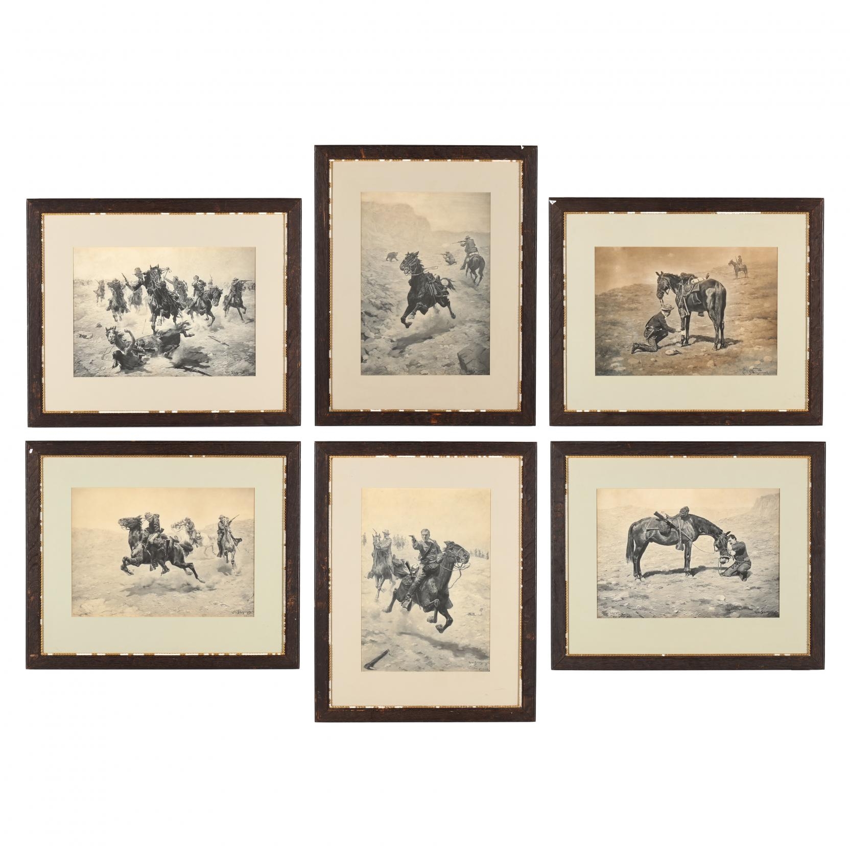 Charles Schreyvogel | 6 Works ;My Bunkie ; The Last Drop ; How-Kola; A ...