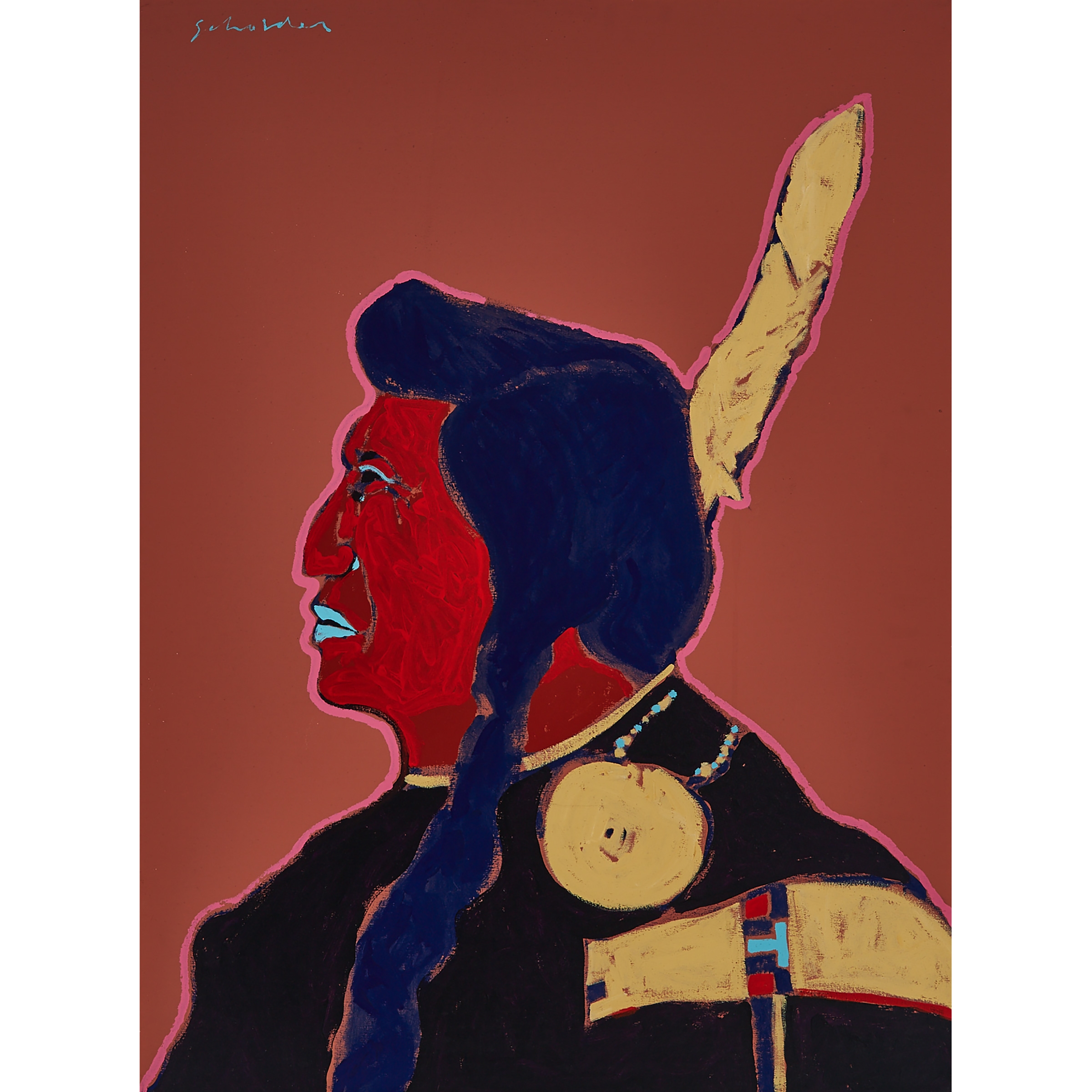 Fritz Scholder | INDIAN PROFILE (1974) | MutualArt