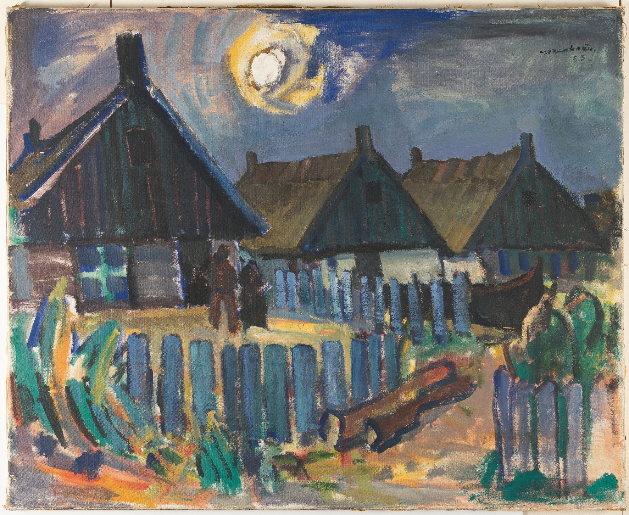 Ernst Mollenhauer | Recto: Fishing buildings in Nidden – Verso ...