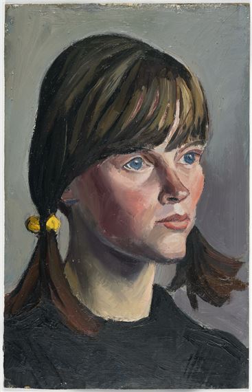 Curt Querner | Portrait study Inge Auxel with pigtails (1967 - 1968 ...