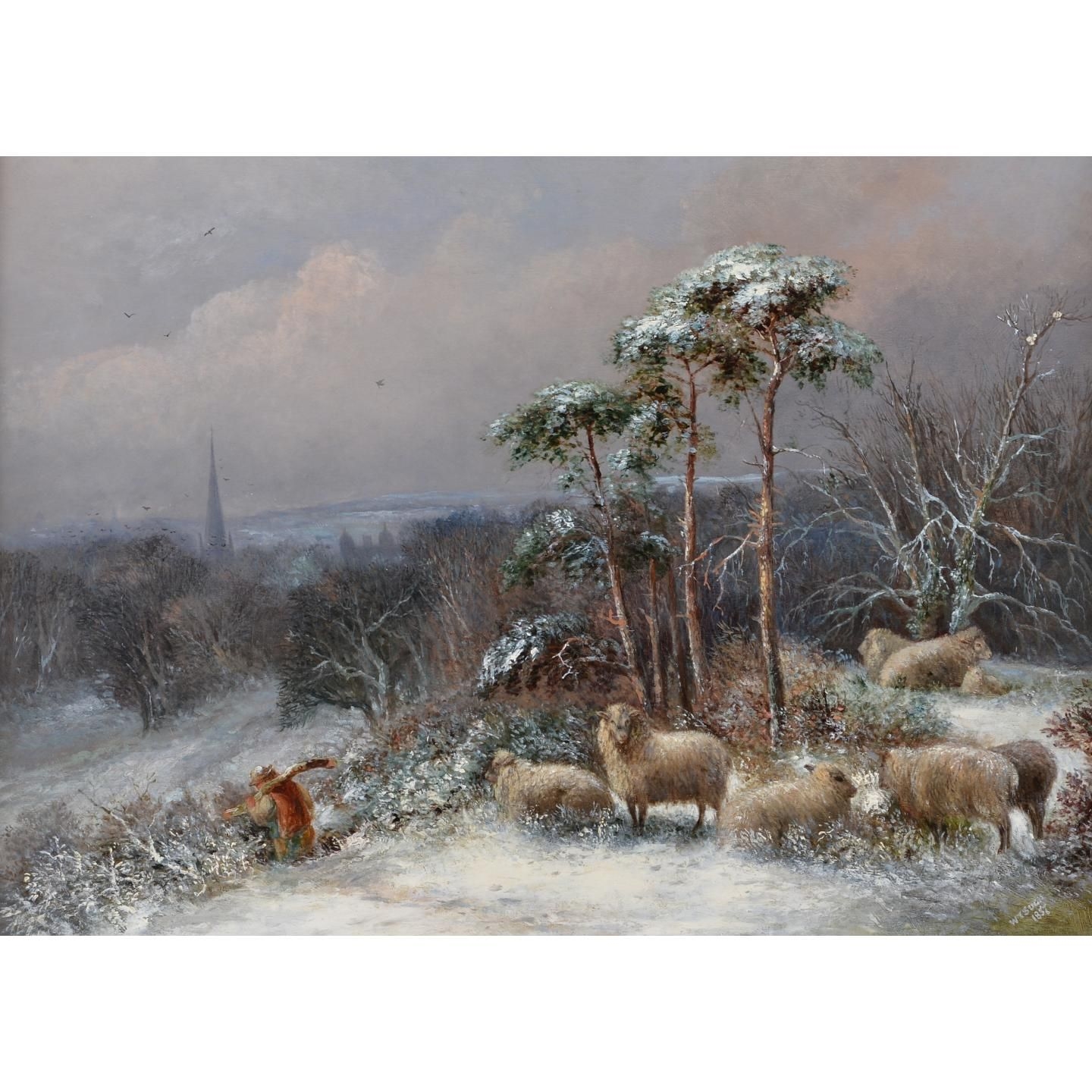 William Thomas Such | Gathering Wood in the Snow (1857) | MutualArt