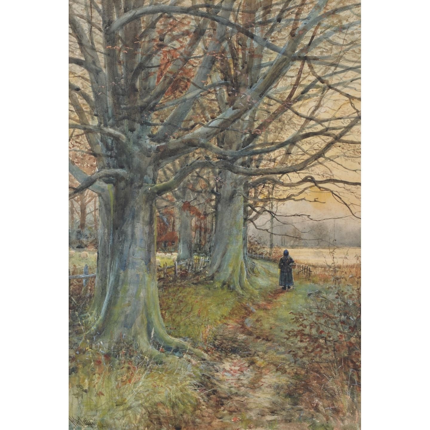 Henry Monteith Telfer | Woman Walking on a Country Path | MutualArt