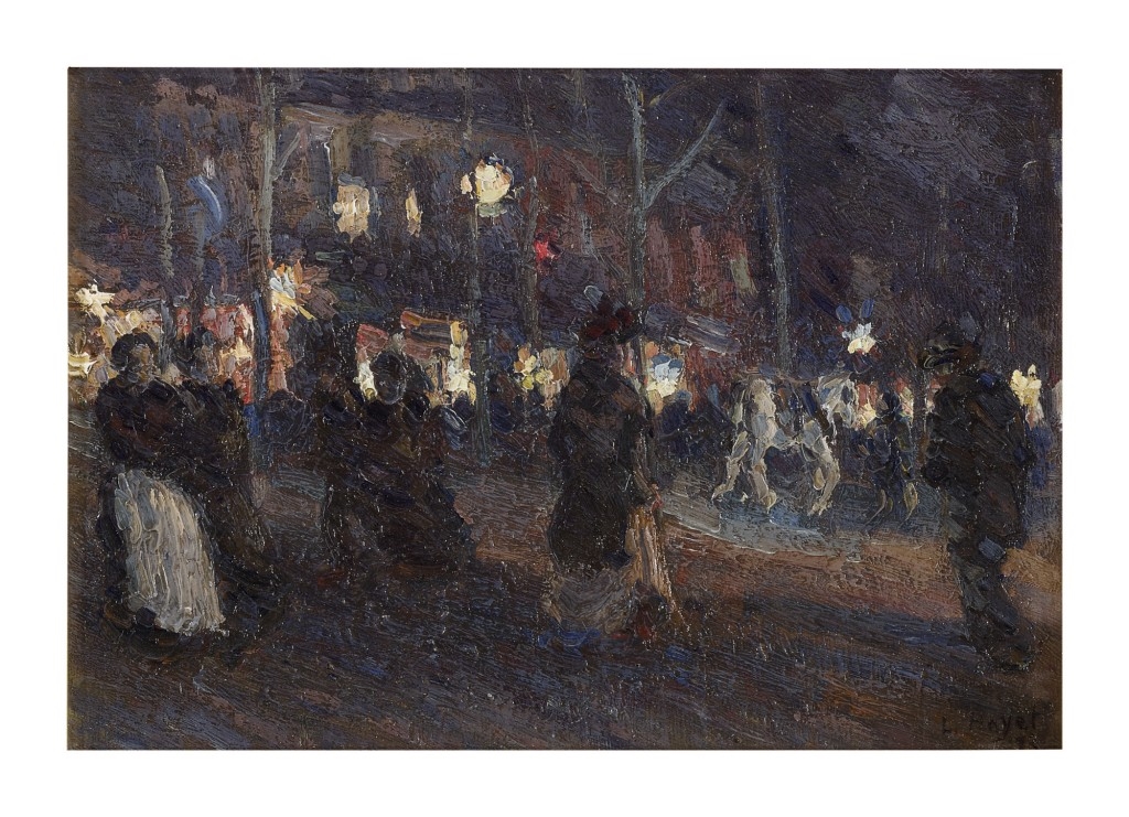 Louis Hayet | LE SOIR SUR LES GRANDS BOULEVARDS À PARIS (1893) | MutualArt
