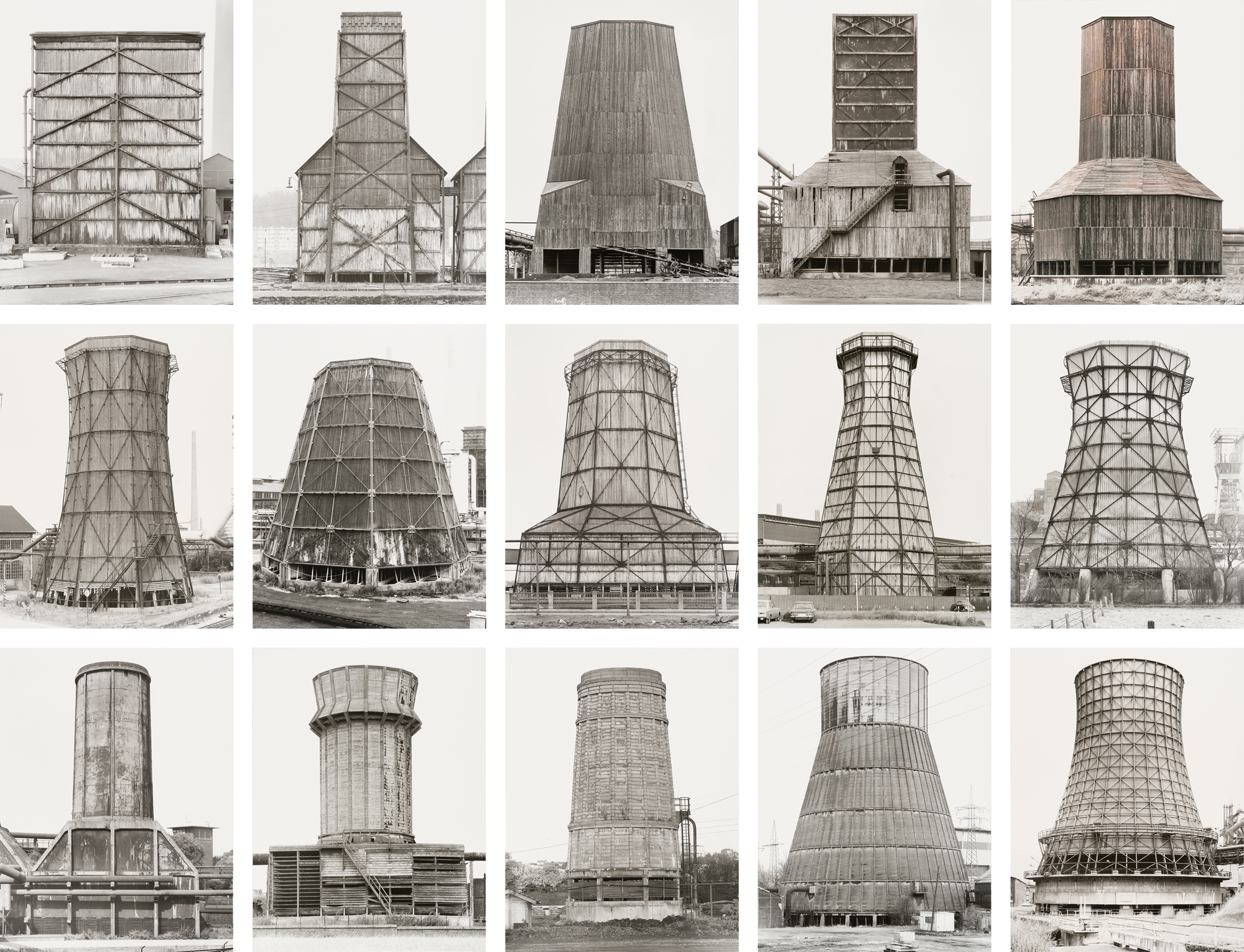 Bernd & Hilla Becher | Cooling Tower Typology (15 parts) (1965 - 1991 ...